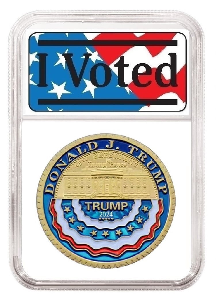 24K Gold-Plated I Voted Donald J. Trump 2024 Colorized President ...