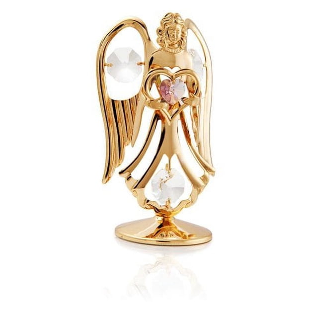 24K Gold Plated June Angel Birthstone with Alexandrite and Clear-Cut ...