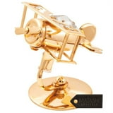 24K Gold Plated Mini Aeroplane with Clear-Cut Crystals - Walmart.com