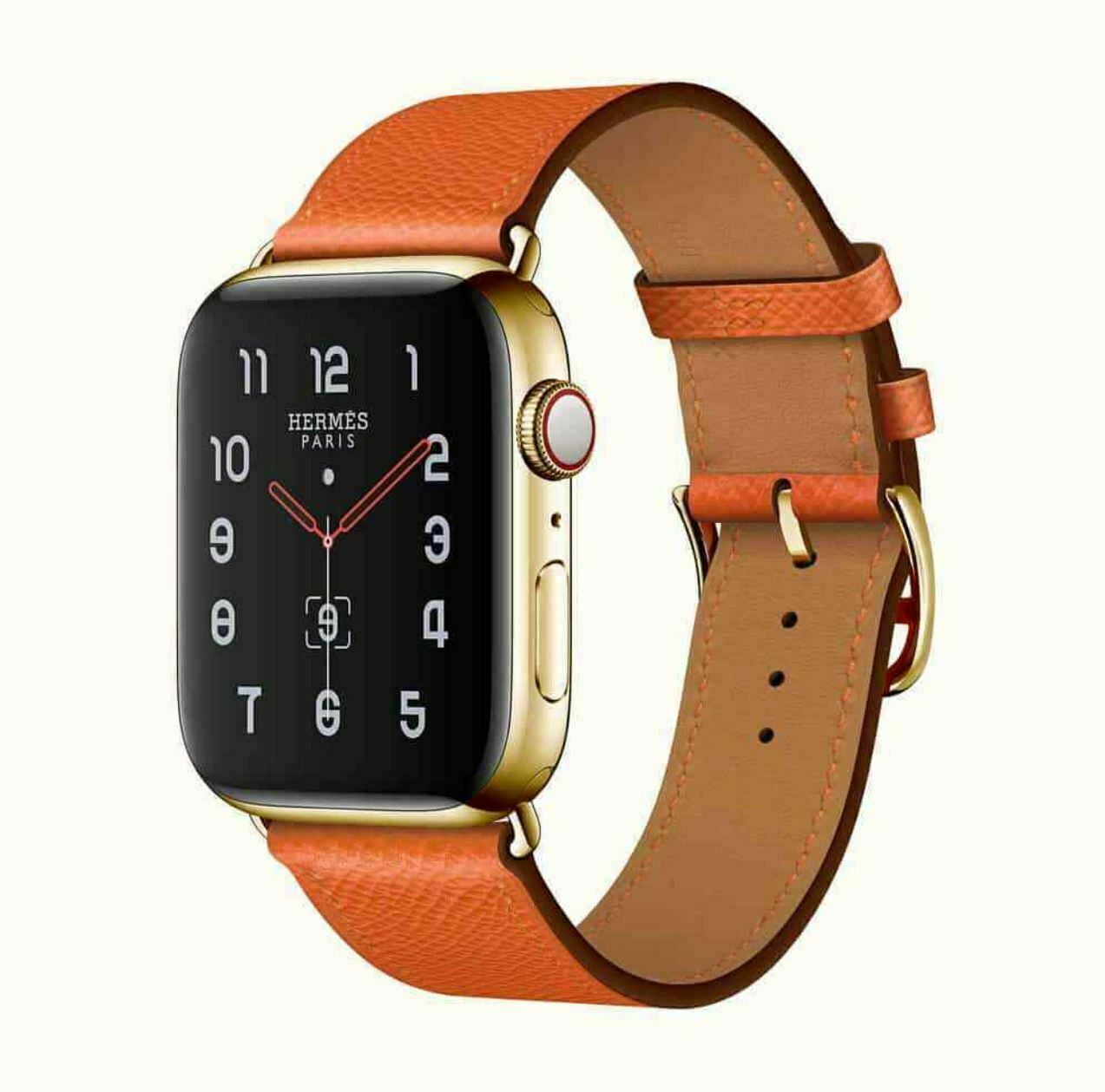 Apple iWatch Series 8 Hermes 24K Gold Plated 45mm with Orange Band ...