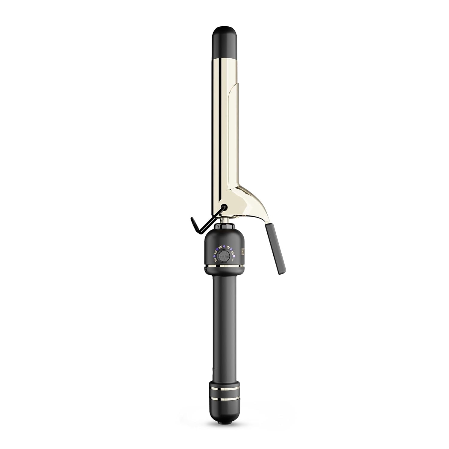 24K Gold Professional 1" Extended Barrel Curling Iron with Clamp for ...