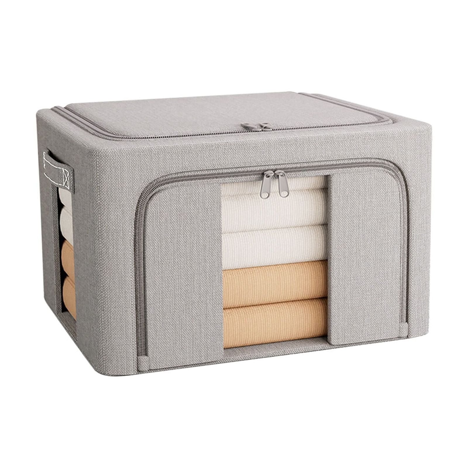 24L Clothes Storage Box, Double Window Fabric Organizer, Waterproof T ...