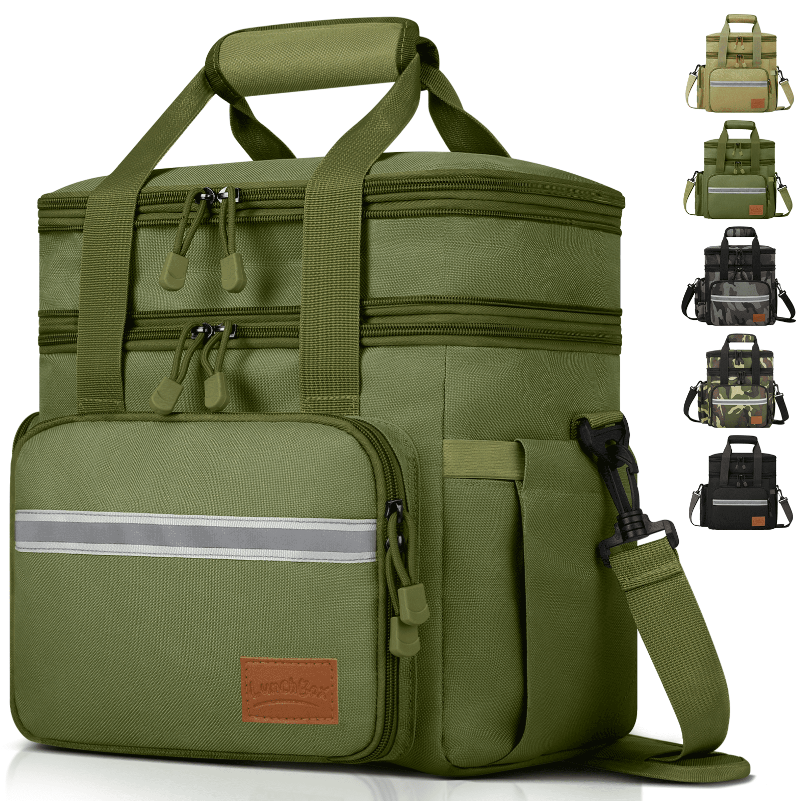 DAKOMM 24L Insulated Lunch Bag, Expandable Double Deck Cooler Tote ...