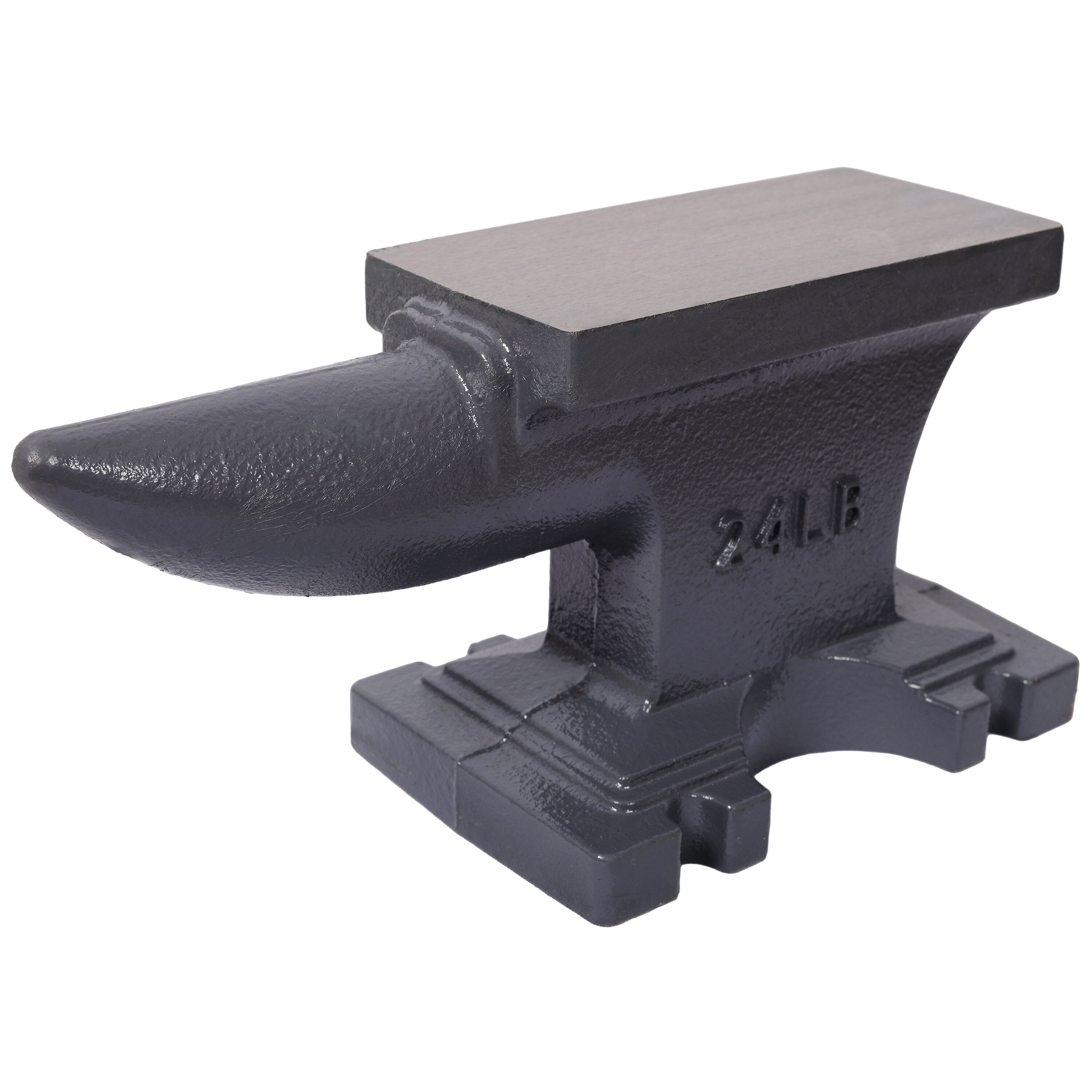 24LB(11KG) Cast Iron Anvil,with Single Horn Round Horn and Stable Base ...