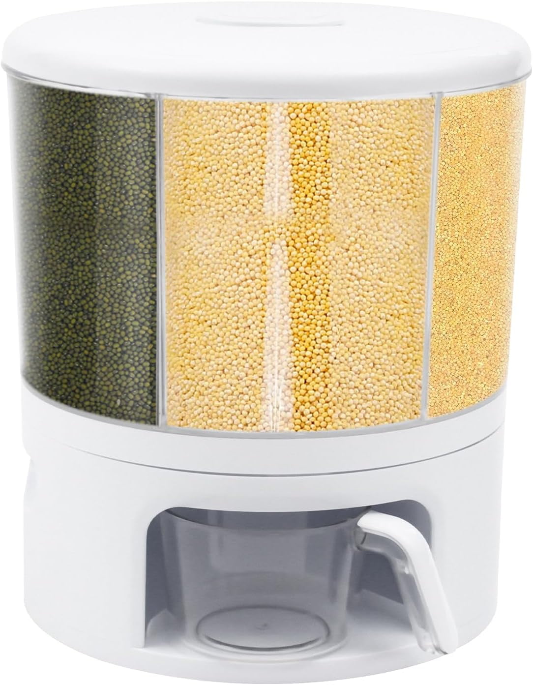24Lbs Rice and Grain Dispenser,360°Rotating Food Storage Container, 6 ...