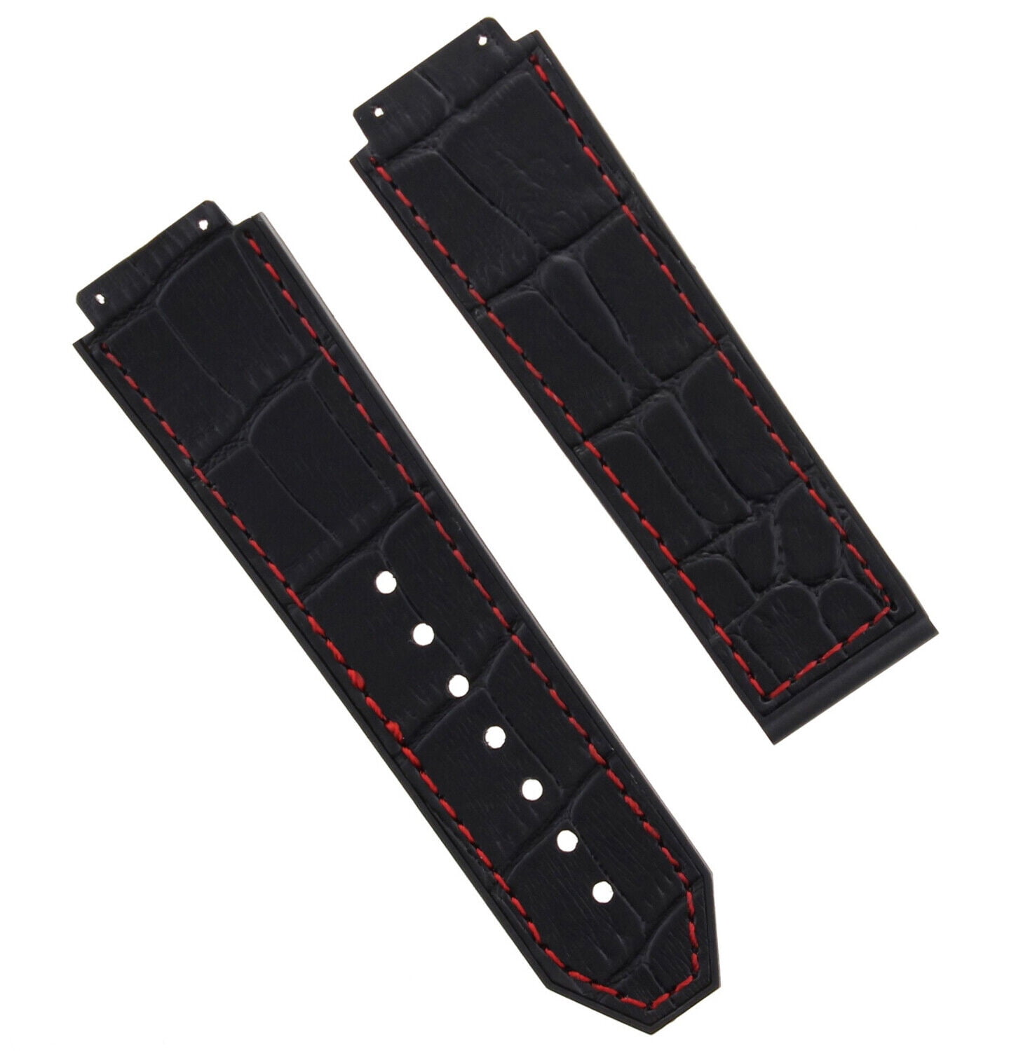 24MM ALLIGATOR LEATHER RUBBER BAND STRAP CLASP FOR HUBLOT H BIG BANG ...
