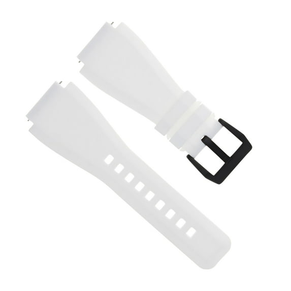 24MM SILICONE RUBBER BAND STRAP FOR BELL ROSS BR-01-BR-03 WHITE BLACK ...