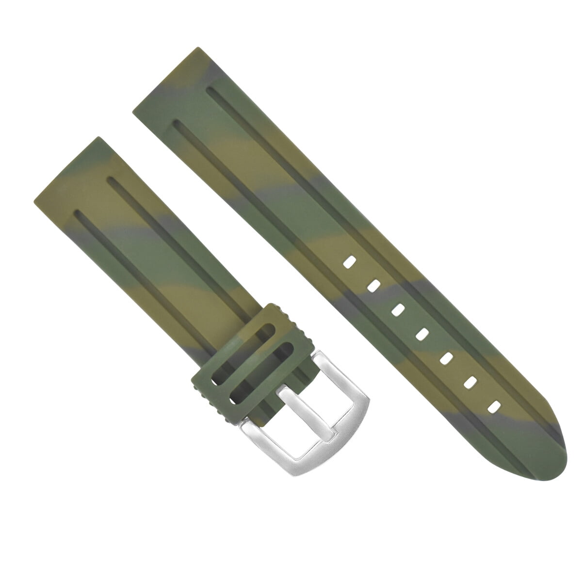 24MM SILICONE RUBBER MILITARY DIVER WATCH STRAP BAND FOR ANONIMO GREEN ...