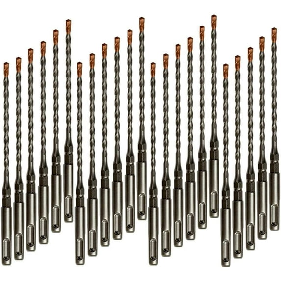 24PC, 1/4" x 7" with 1/4" SDS Plus Hex Rotary Hammer Drill Bits for ...