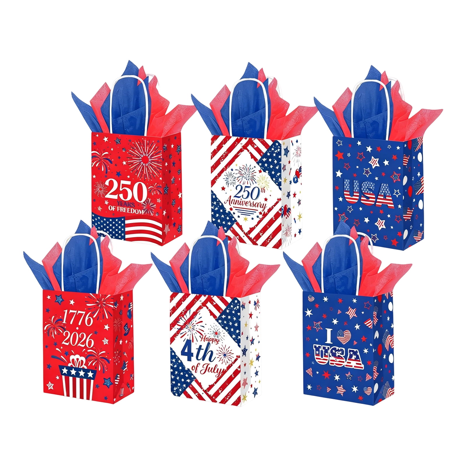 24PC D Minibee Patriotic Paper Candy Bags for Independence Day Veteran ...