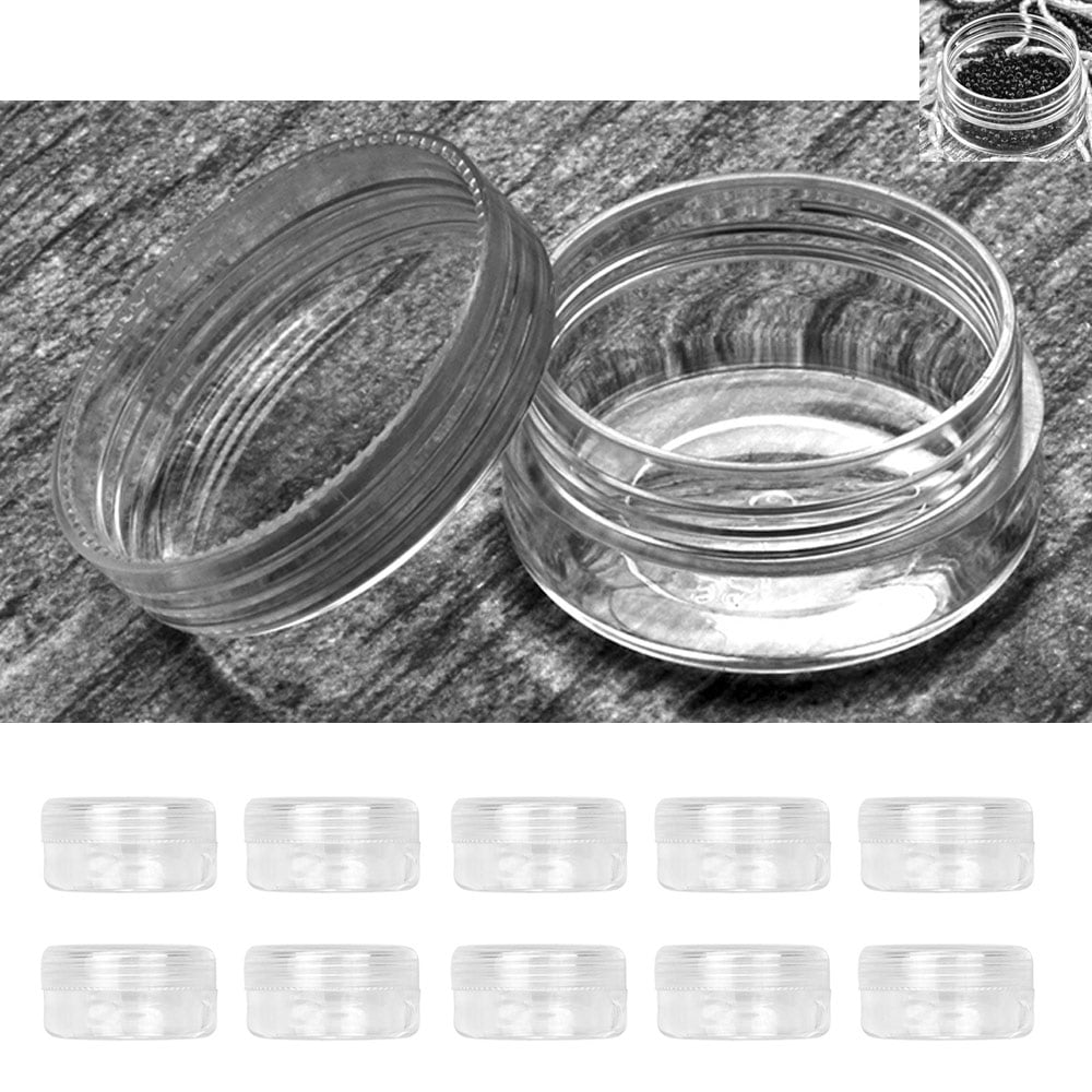 24PC Round Clear Plastic Storage Containers With Screw-On Lid Small ...