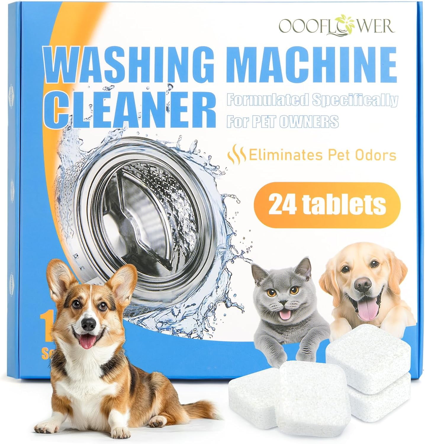 24PC Washing Machine Cleaner Tablets, Formulated for Pet Owners, Pet ...