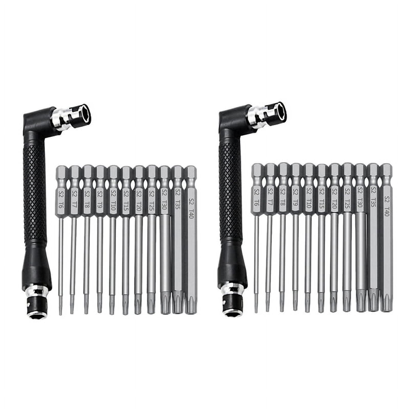 24PCS 1/4 Inch Hex and L Shaped Wrench Set T6-T40 3 Inch Length S2 ...