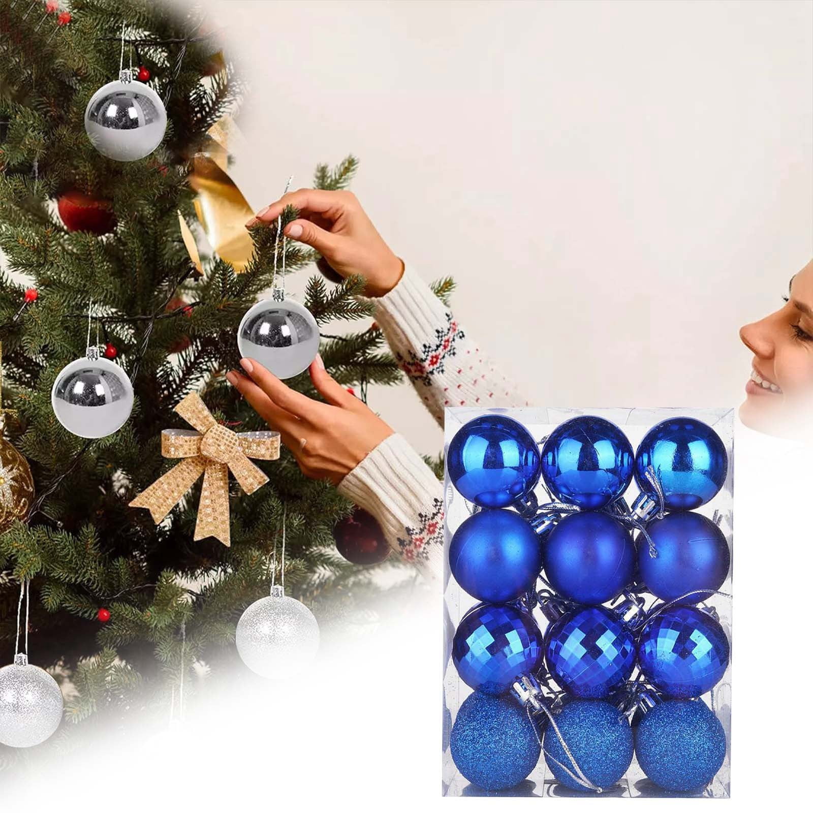 24PCS 1.57 Inch Christmas Ball Ornaments Shatterproof Small Xmas Tree ...