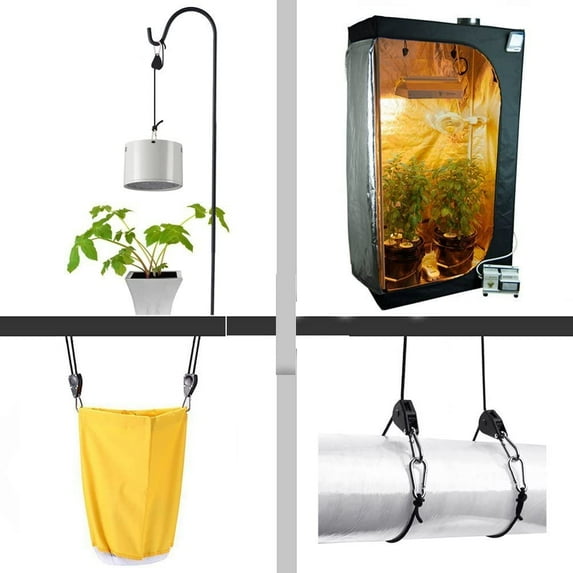 24PCS/12 Pairs Adjustable Rope Hanger Ratchet Grow Light Hangers 1/8 ...