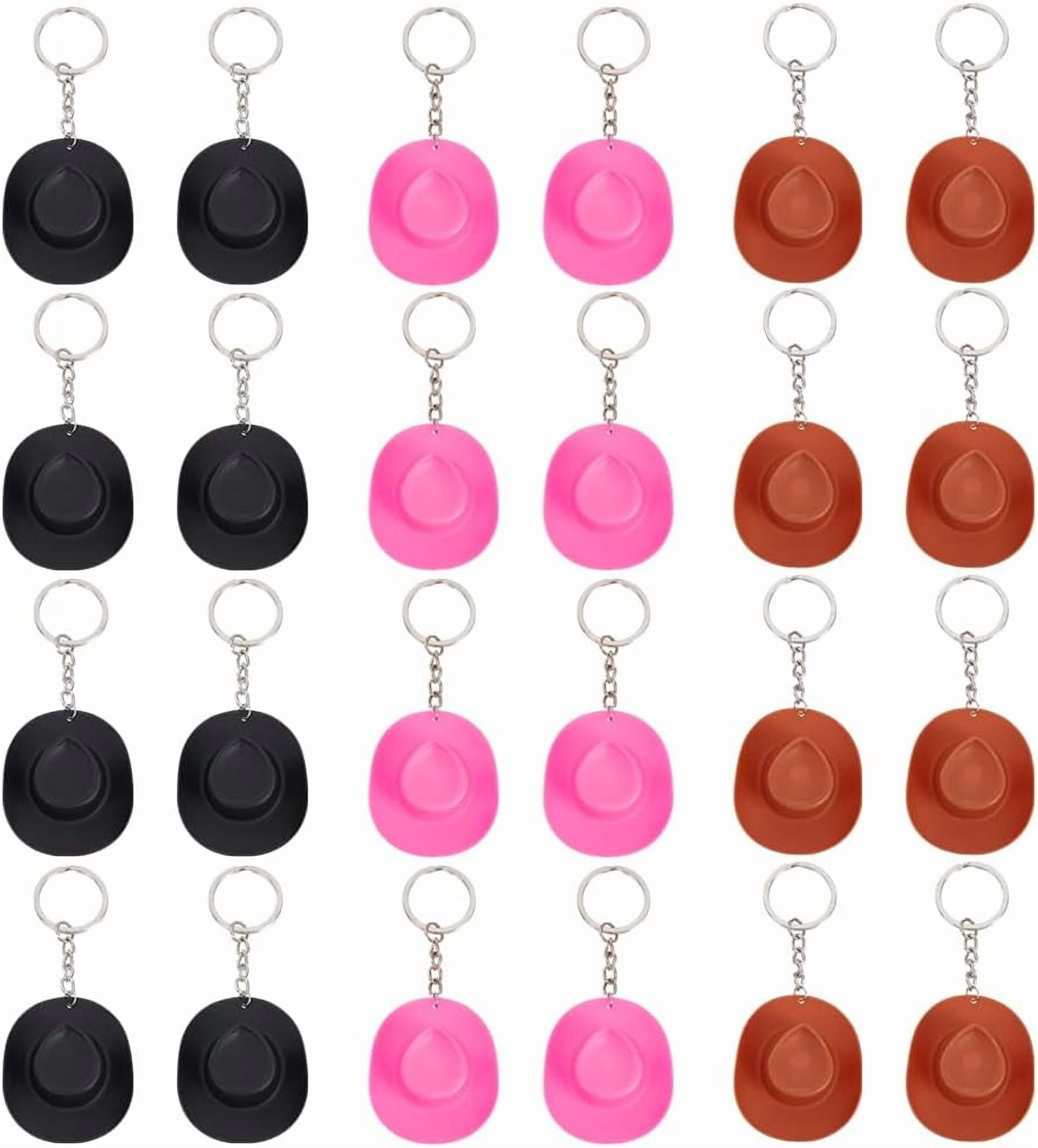 24PCS 3 Colors Mini Cowboy Hat Keychain Western Cowboy Style Hat ...