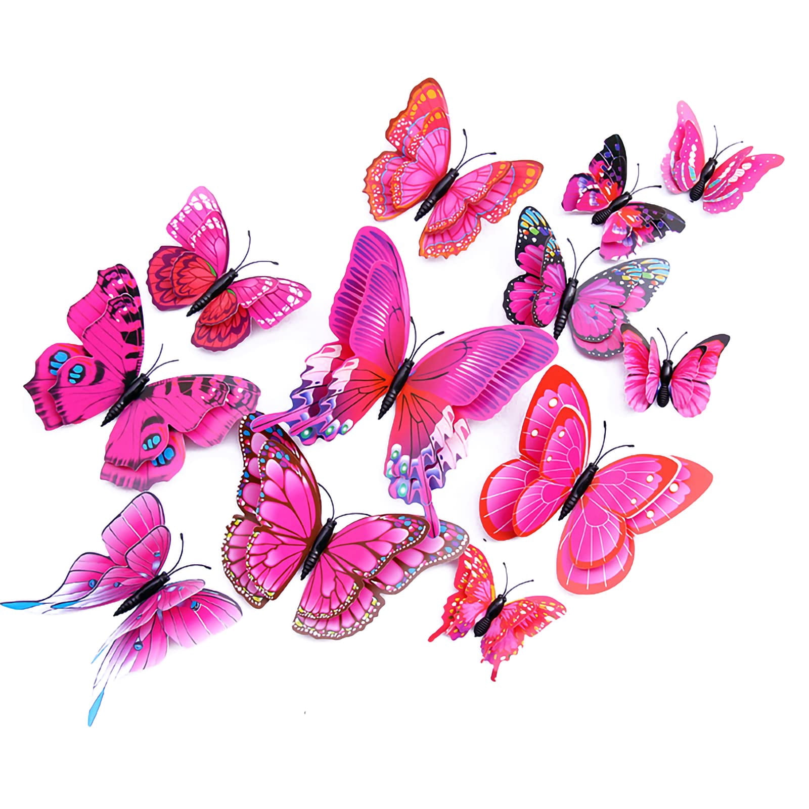 24PCS 3D Butterfly Wall Decor, Colorful Magnets Stickers for Party ...