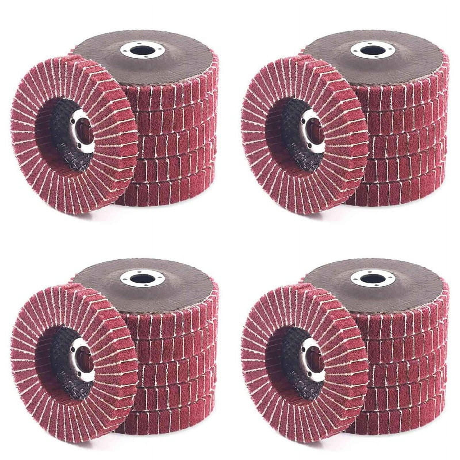 24PCS 4 Inch 240 Grit Red Nylon Fiber Flap Discs with Sandpaper,Perfect ...