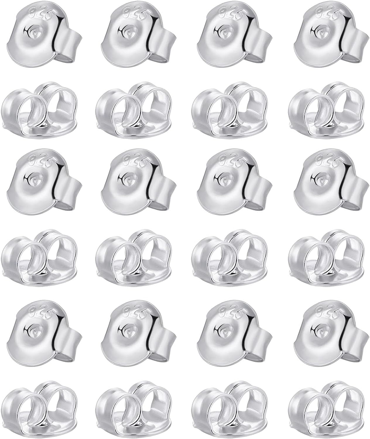 24PCS 925 Silver Earring Backs Replacements, Hypoallergenic Earring ...