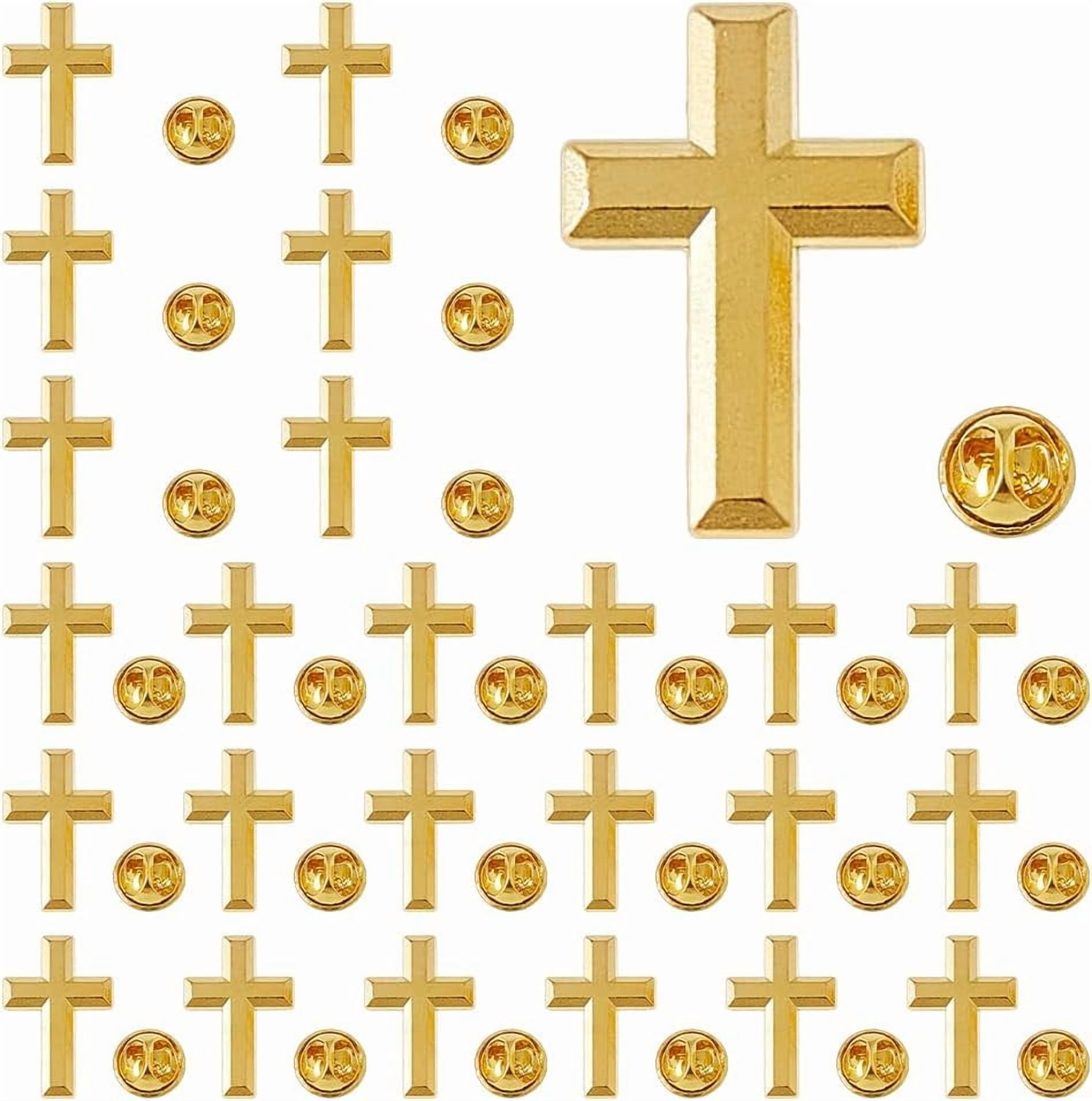 24PCS Alloy Brooch Pins Golden Lapel Pins 2.4x1.6cm Christian Brooches ...