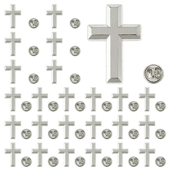 24PCS Alloy Brooch Pins Silver Lapel Pins 2.4x1.6cm Christian Brooches ...