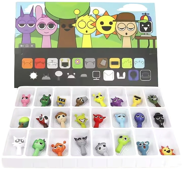 24PCS Anime Sprunki PVC Action Figures – Collectible Sprunki Models ...