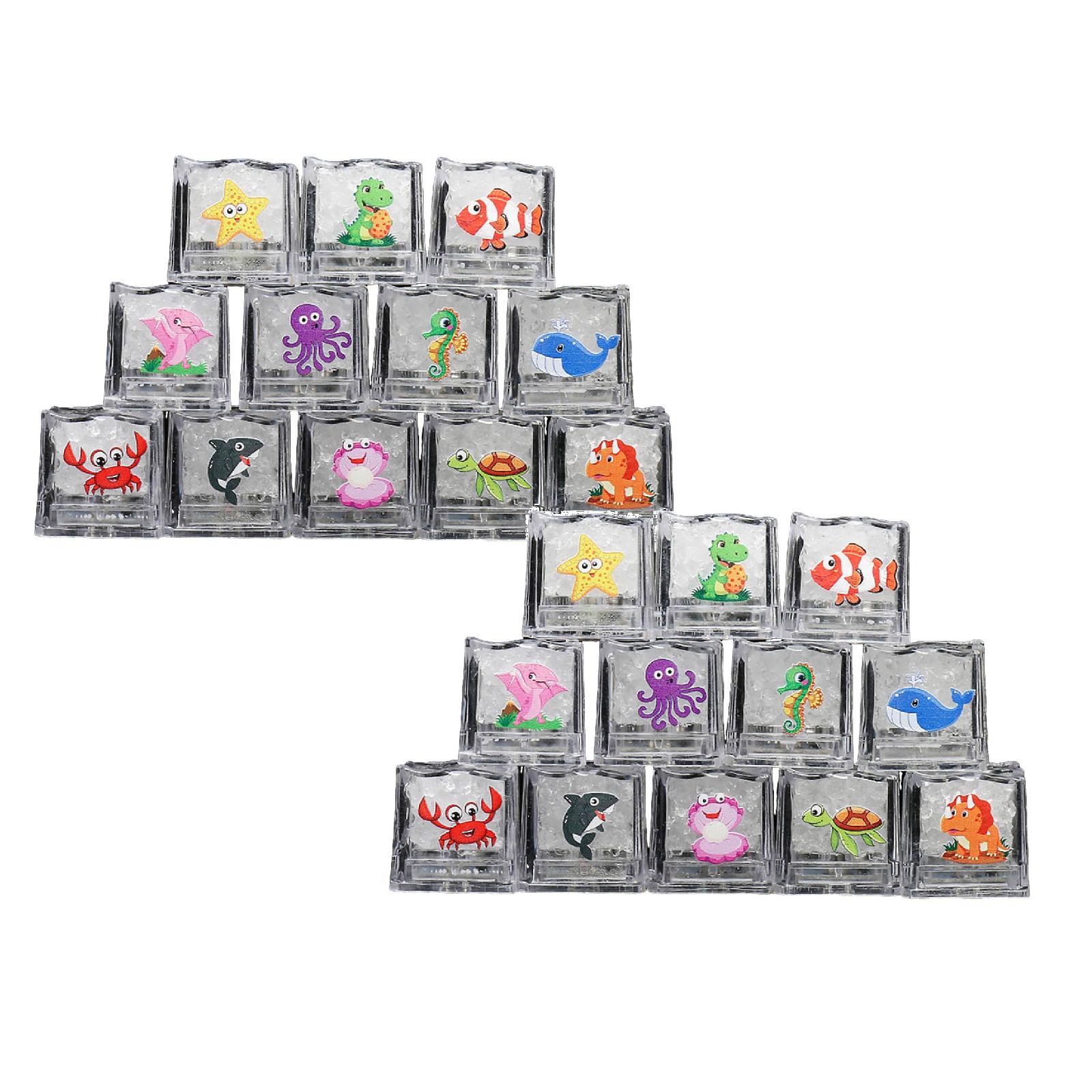 24PCS Bath Tub Light Up Ice Cubes, Luminous Multicolor LED Bath Glow ...