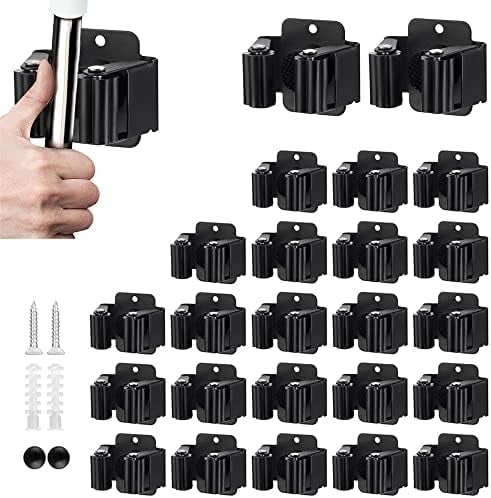 24PCS Broom and Mop Holder, Heavy Duty Garden Tool Organizer Rack Rake ...