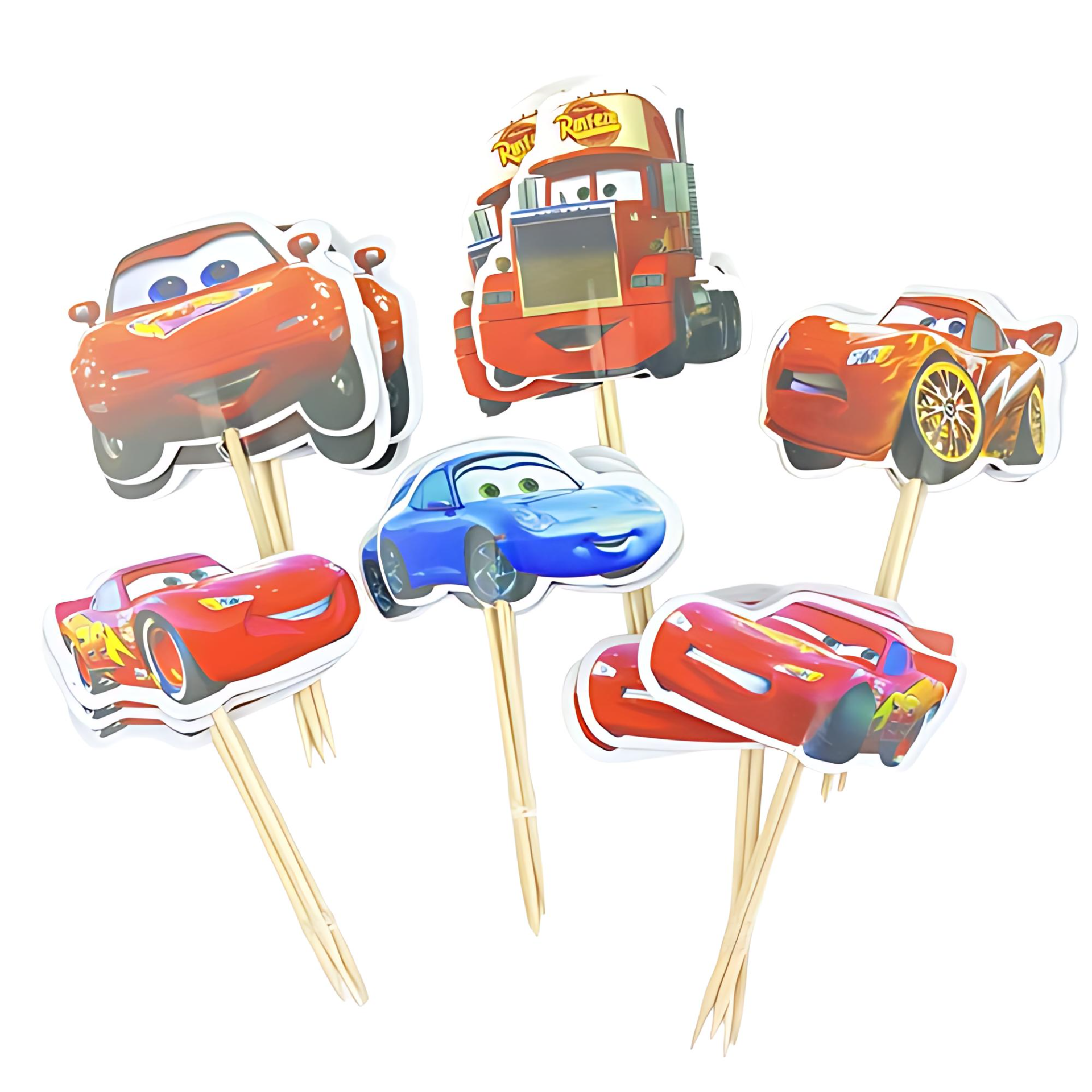 24PCS Cars McQueen Cupcake Toppers Cake Party Decoration Birthday ...