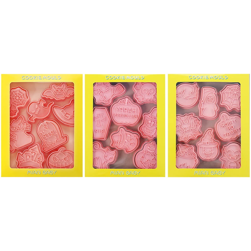 24PCS Cartoon Series Biscuit Mold PP Cookie Push-type Household Baking ...