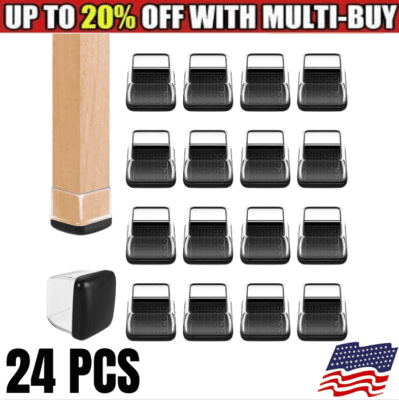 24PCS Chair Leg Sliders for Carpet, Square Chair Glides, Furniture Leg ...