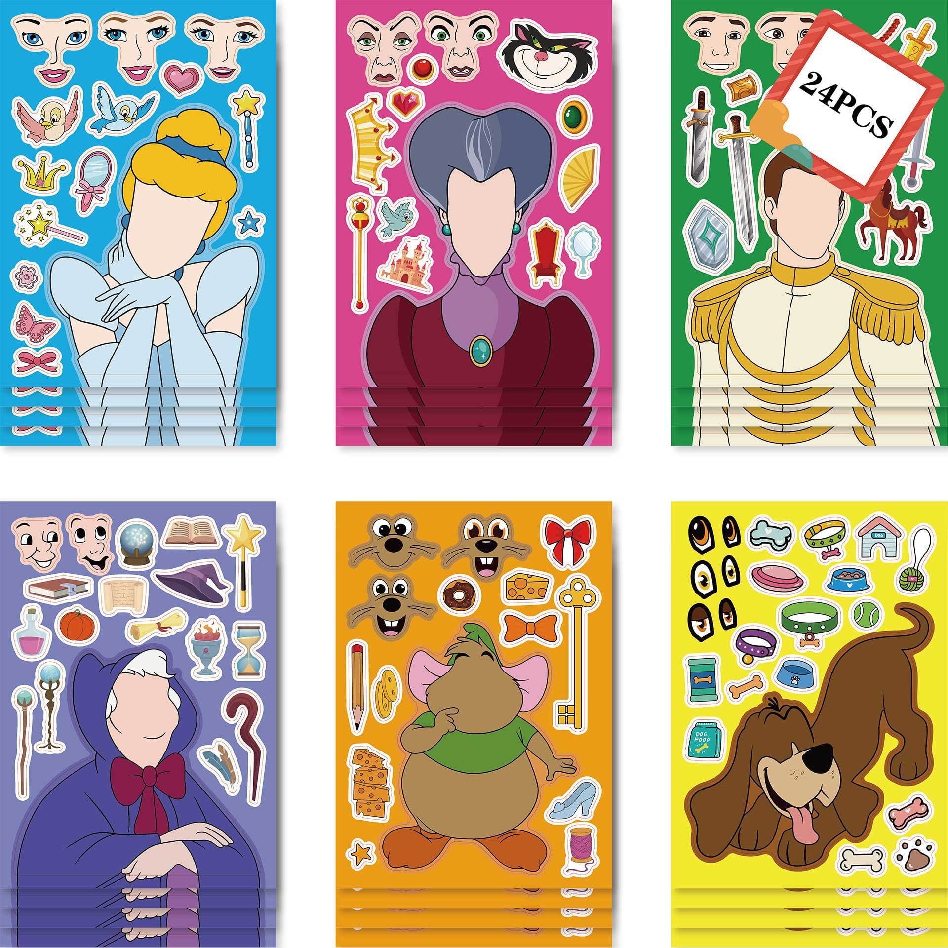 24PCS Cinderella Stickers for Kids Make Your Own Princess, Girls Make a ...