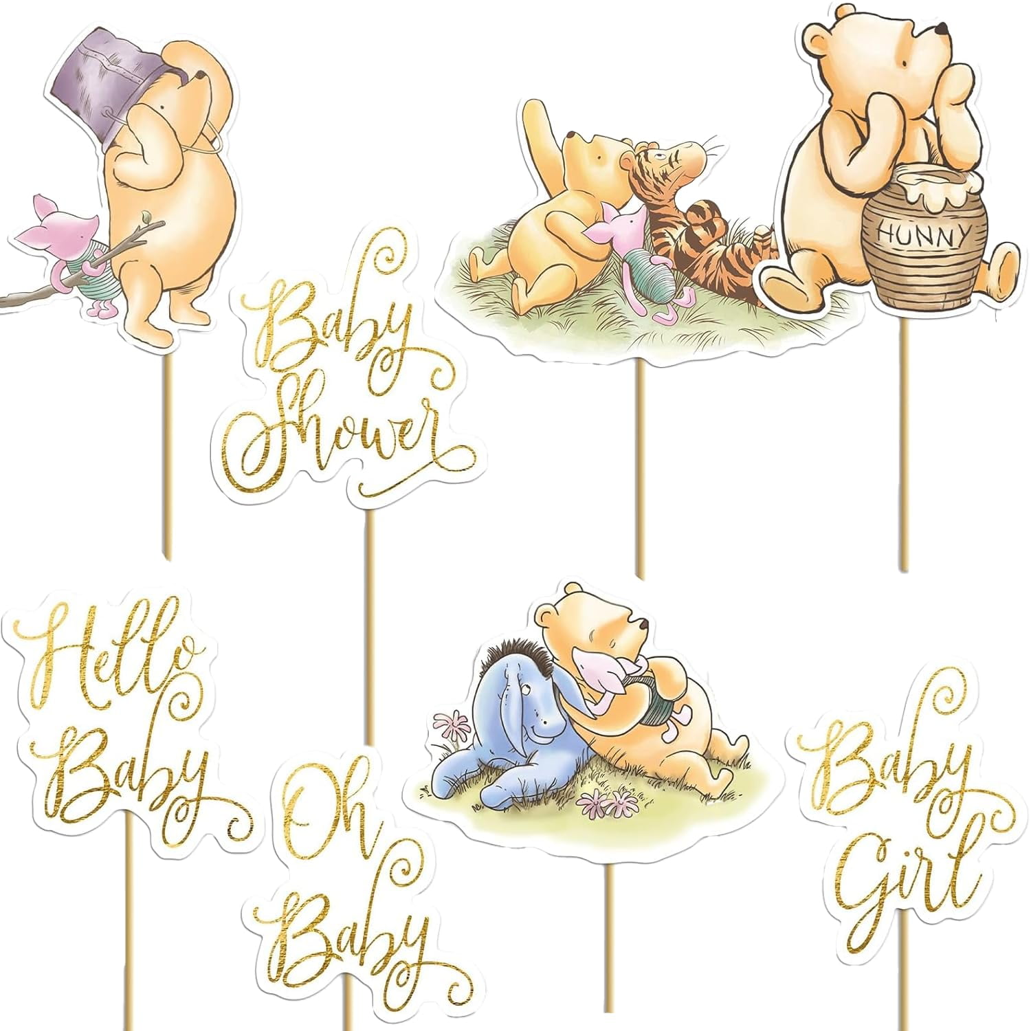 24PCS Classic Winnie Pooh Centerpieces - Baby Shower Decorations, Table ...