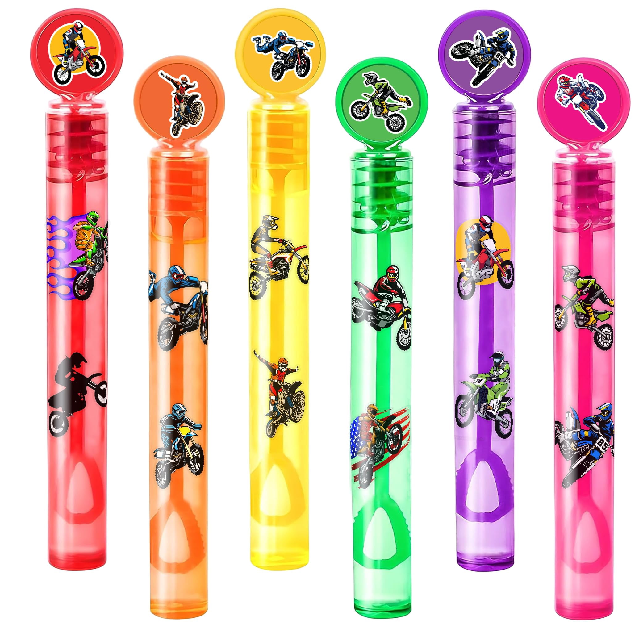 24PCS Dirt Bike DIY Bubble Wands Party Favors 96PCS Stickers for Goodie ...
