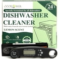 24PCS Dishwasher Cleaner and Deodorizer Tablets with Digital Meat Thermometer, Deep Cleaning ...