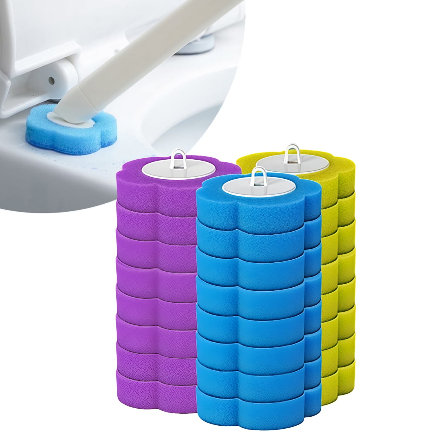 24PCS Disposable Toilet Bowl Brush Replacement Heads, Ocean/Lavender ...