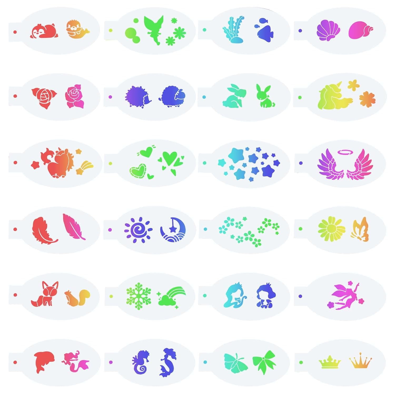 24PCS Face Paint Stencils Body Painting Template Butterfly Bunny ...
