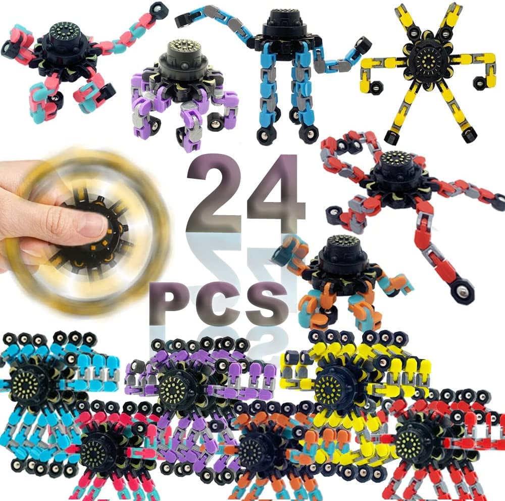 24PCS Fingertip Gyro Fingertip Mechanical Top DIY Deformation Metal ...