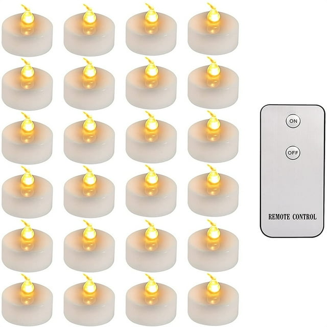 24PCS Flameless Battery Operated LED Votive Candles with Remote Control ...