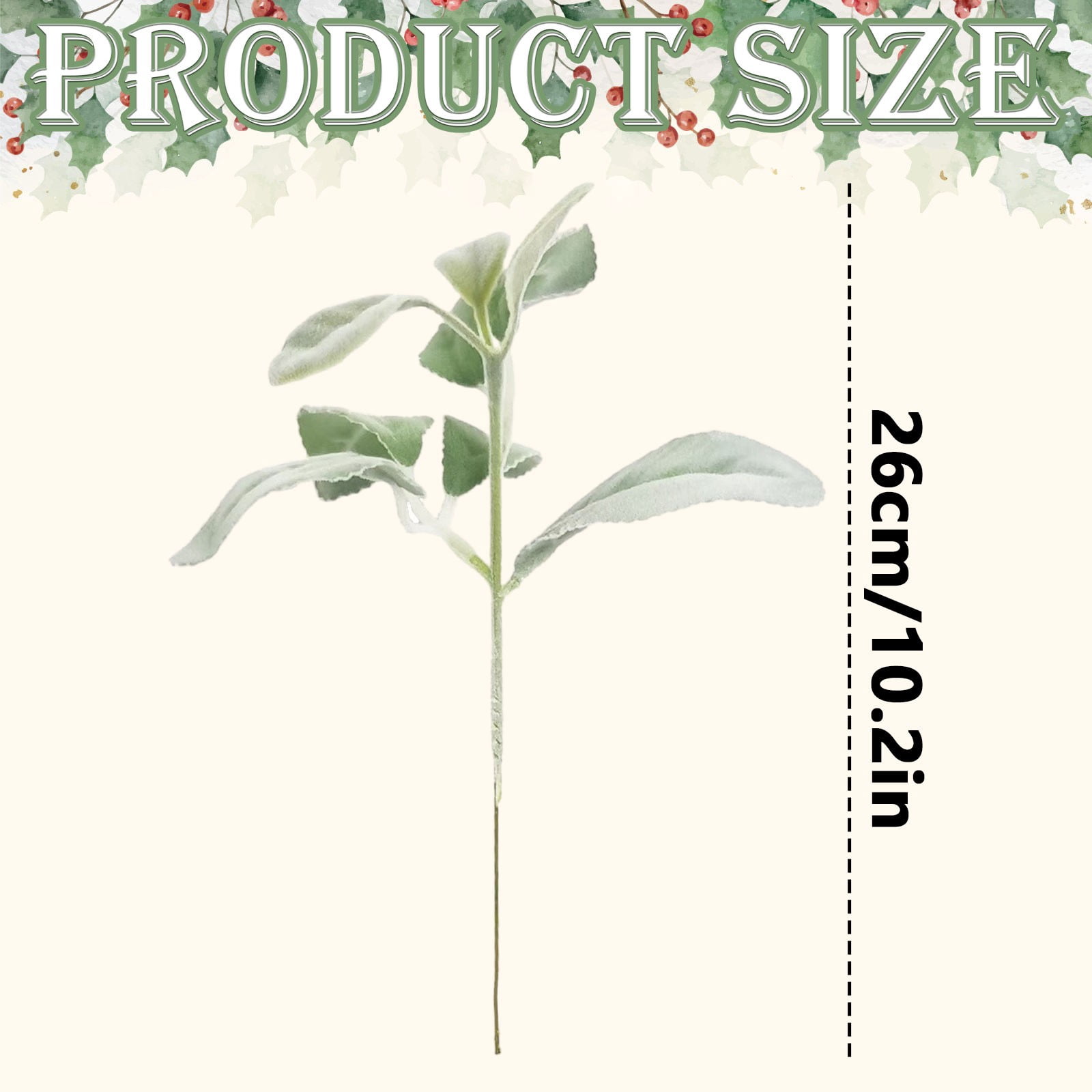 24PCS Flocked Lamb's Ear Artificial Stem, Velvety Rabbit Ear Foliage ...