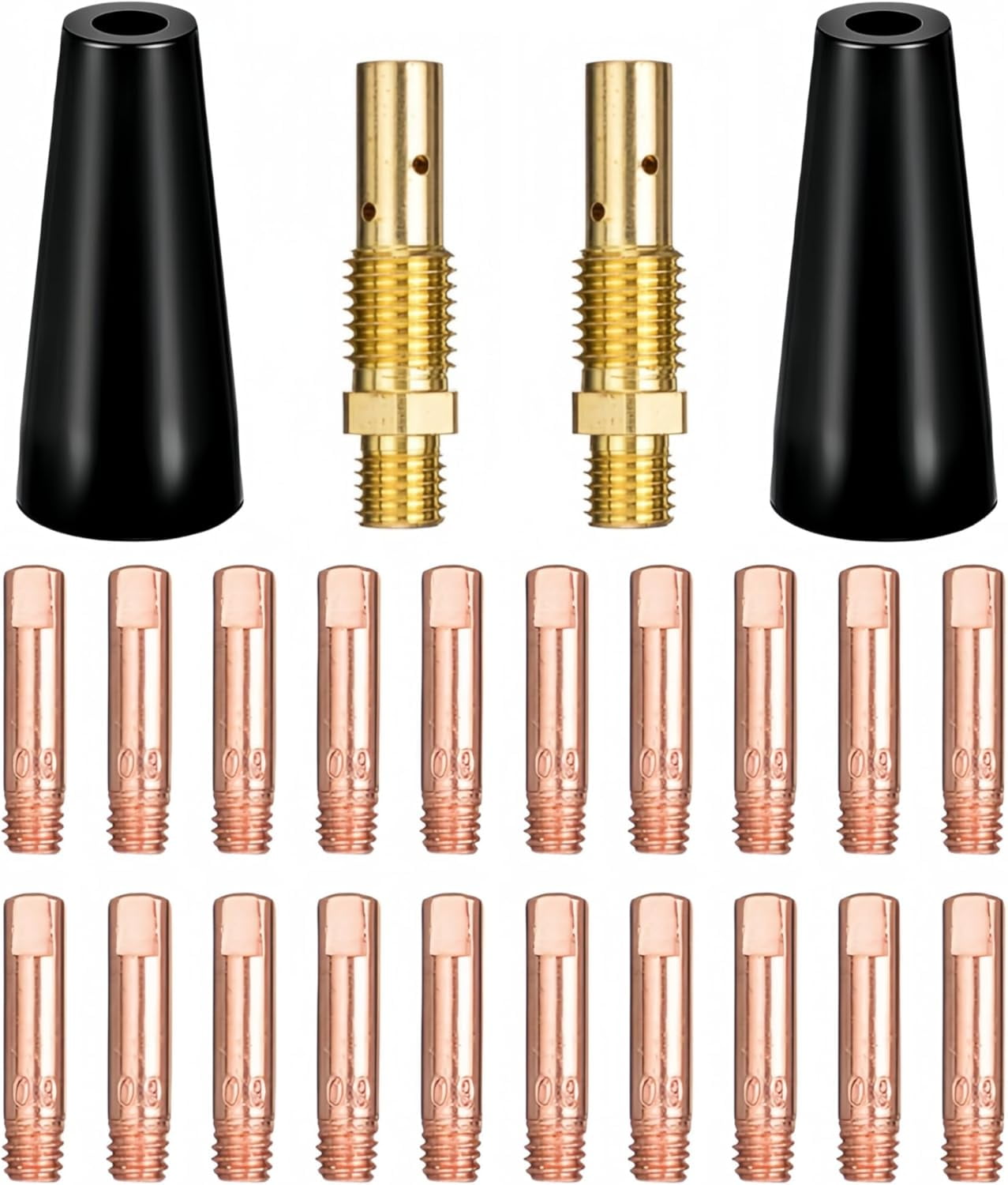 24PCS Flux Core Gasless Nozzle Welding Kit Flux Core Gasless Nozzle Contact Tips Replacement MIG ...