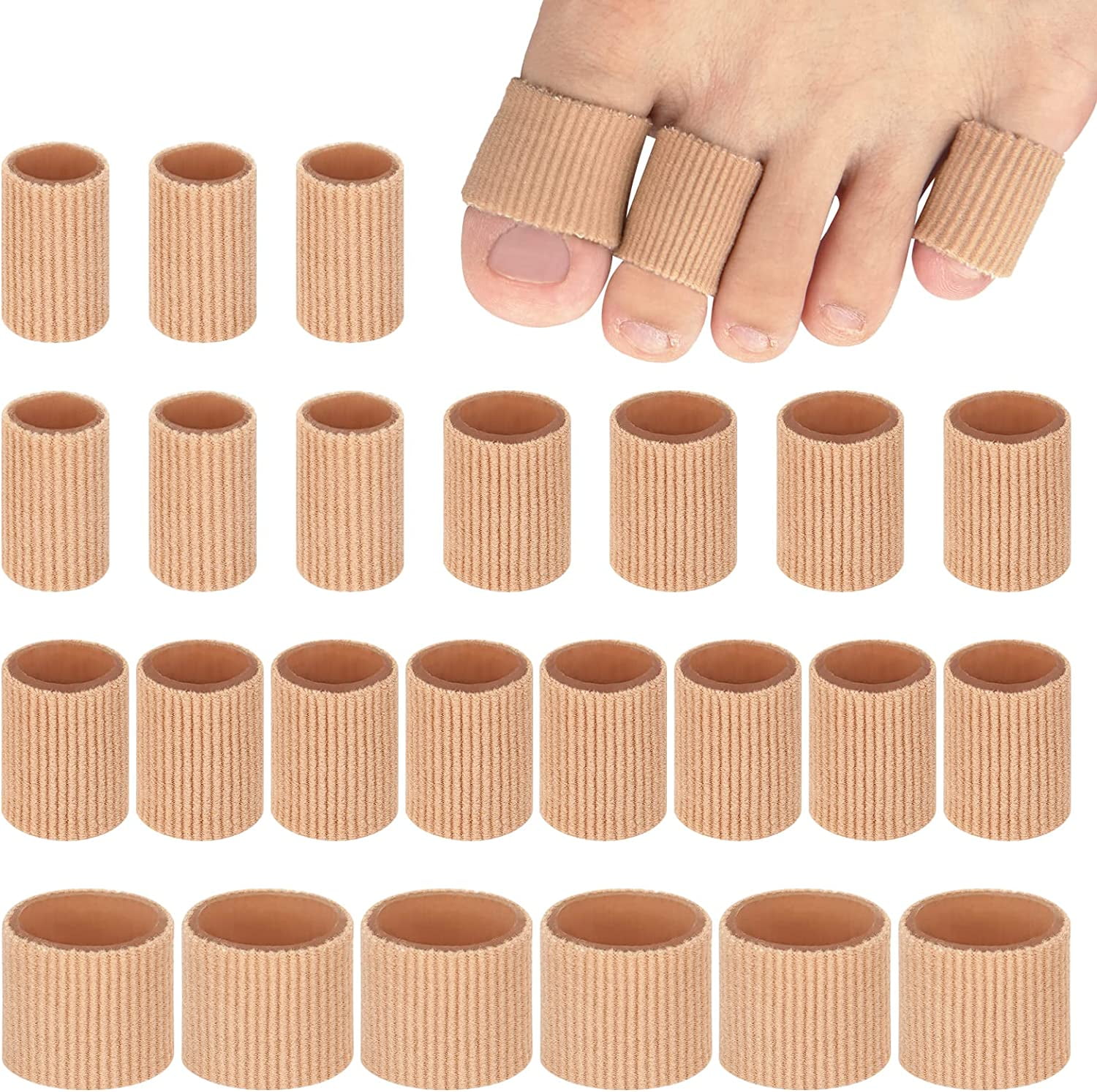 24PCS Gel Toe Protectors - 0.98 Inches Toe Sleeve Tubes Toe Pads for ...