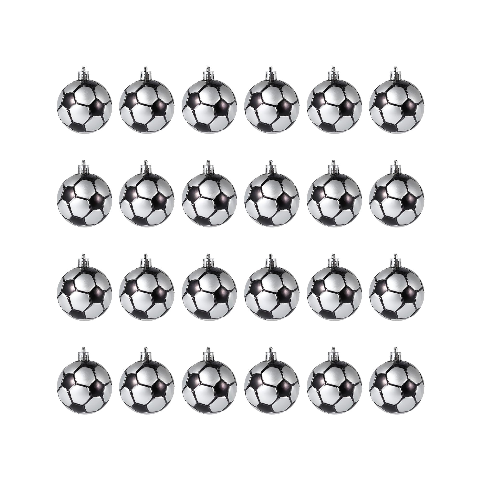 24PCS Glitter Baseball Shape Christmas Ball Ornaments, Hanging ...
