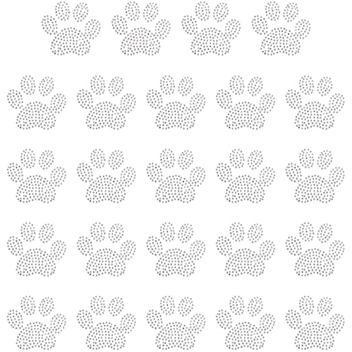 24PCS Glitter Dog Paw Patches Bling Bear Paw Iron on Stickers Paw ...