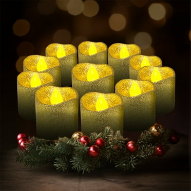 Mainstays Unscented Flameless LED Votives, White, 12 Count - Walmart.com
