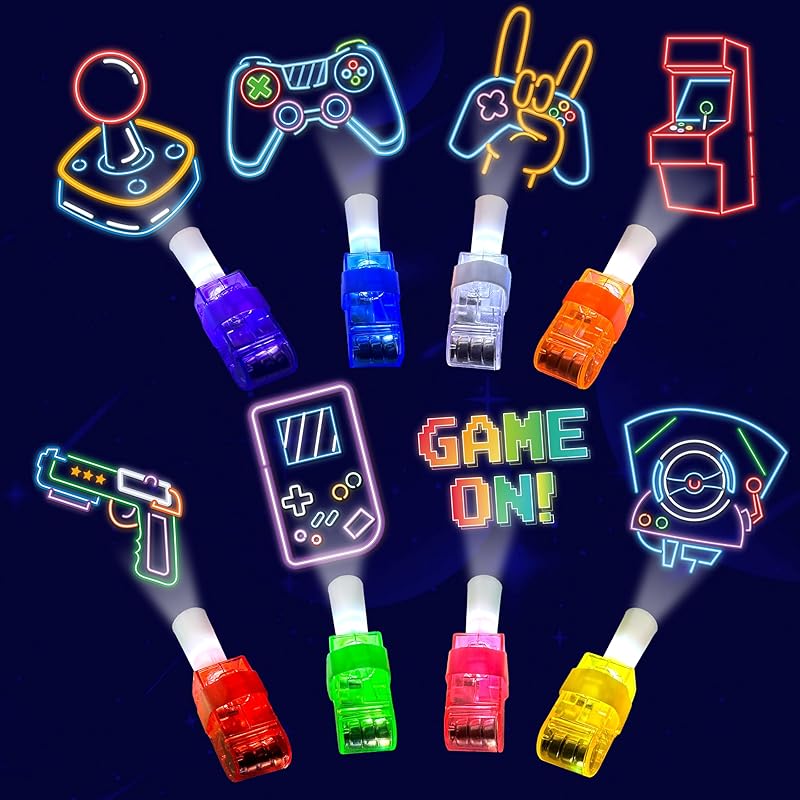 24PCS Halloween Neon theme Party Favors-LED Finger Lights：Glow-in-the ...