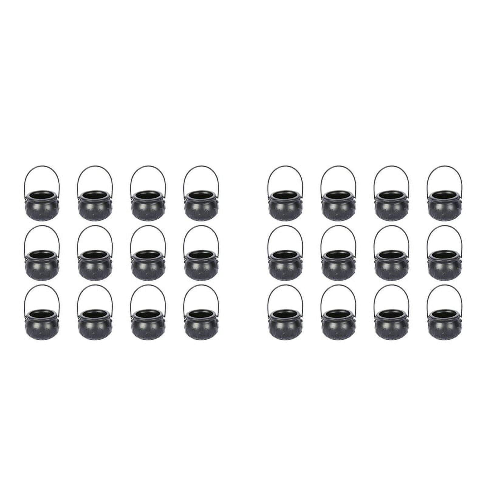 24PCS Halloween Witch Pot Plastic Mini Witch Cauldron Black Candy ...