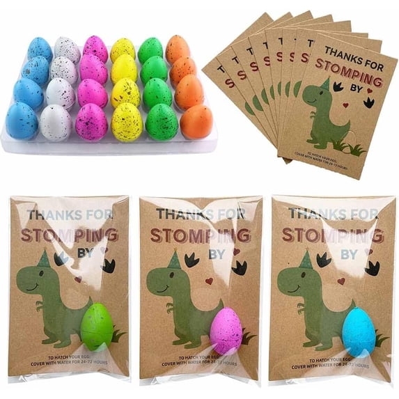 24PCS Hatching Dino Egg Thank You Cards Funny Dinosaur Party Supplies ...