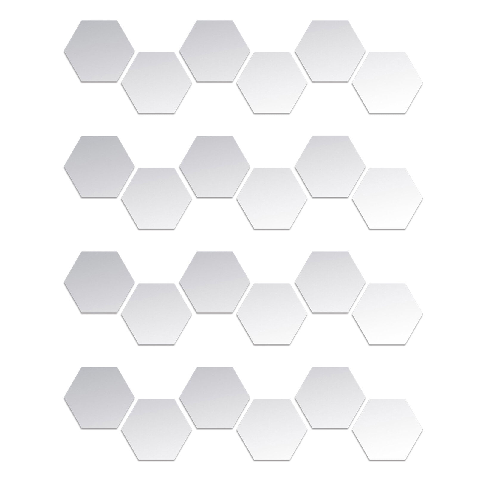24pcs Hexagon Mirror Wall Stickers Removable Wall Decals Acrylic
