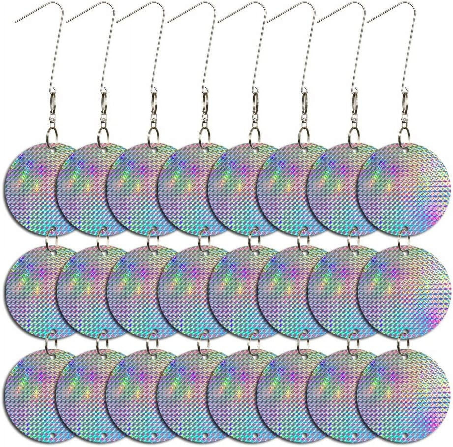 24PCS Holographic Reflective Bird Scare Discs for Woodpeckers and ...